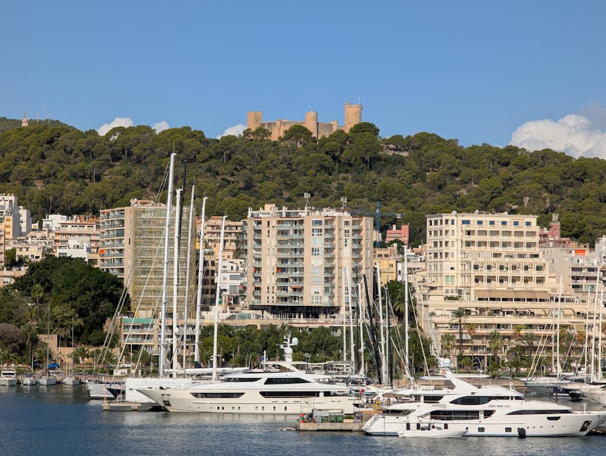 Palma harbor with Bellver Castle in the background