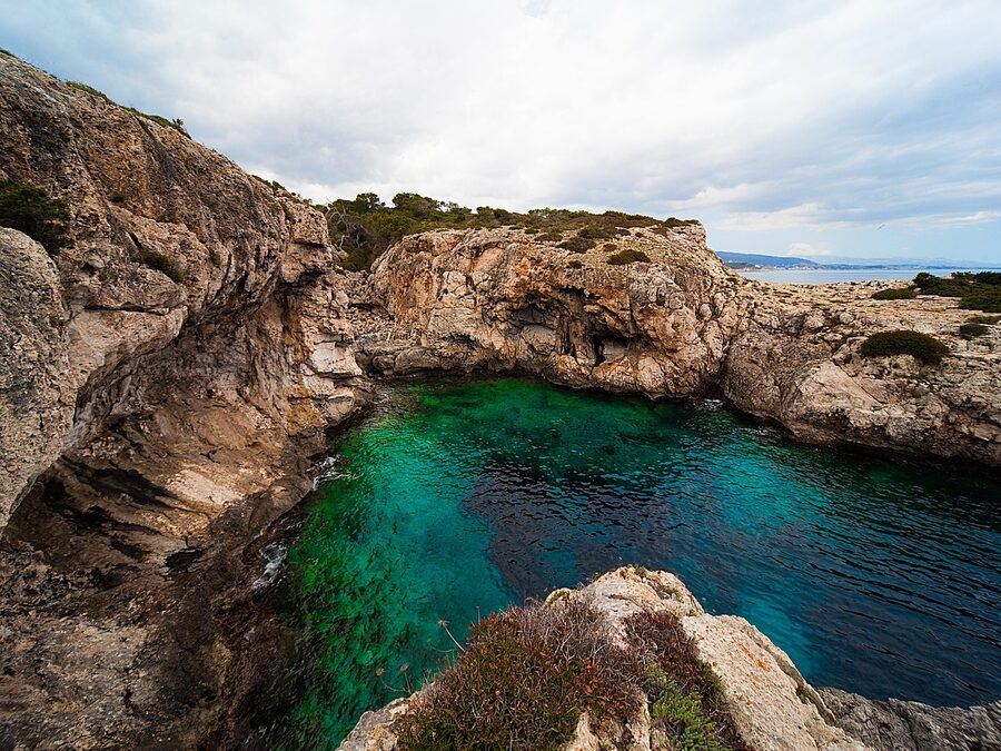 Portals Vels coast Mallorca from the water
