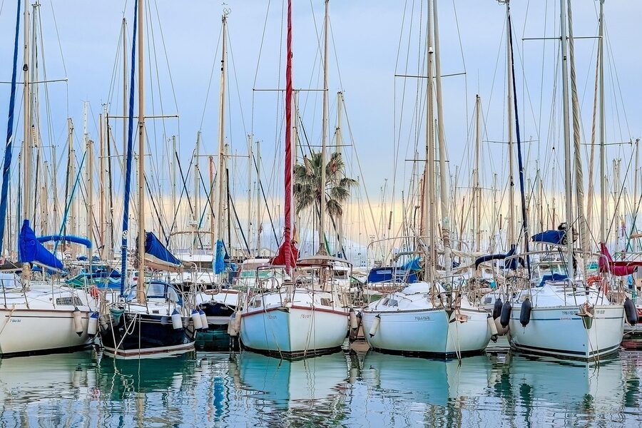 Sailboat in Palma de Mallorca marina