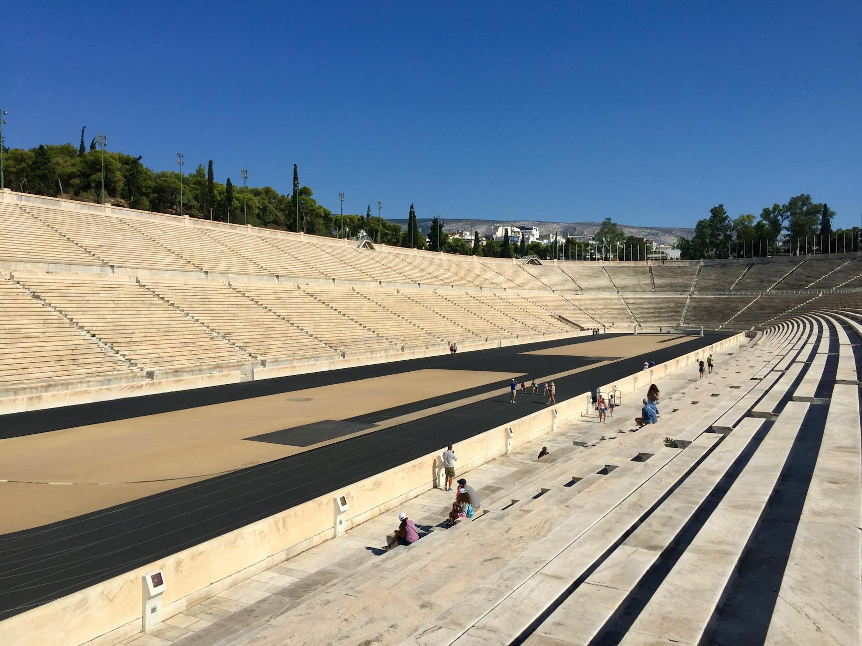 The historic Panathenaic Stadium in Athens with marble seating