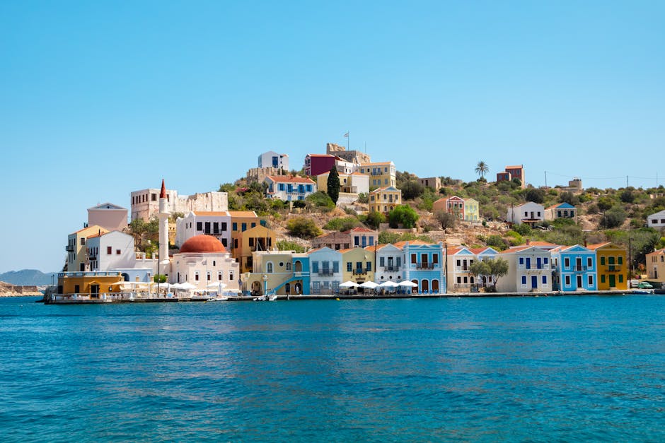 Panormitis Monastery sitting at the head of a sheltered bay on Symi