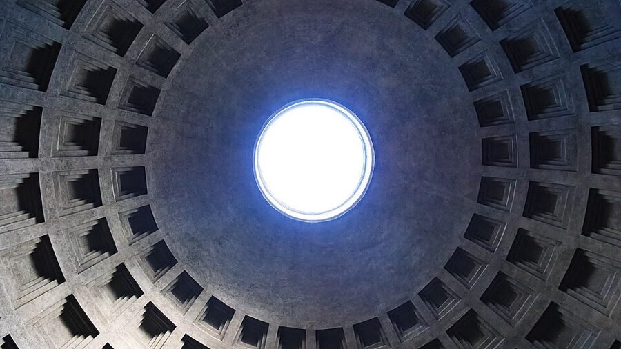 Interior oculus of the Pantheon Rome