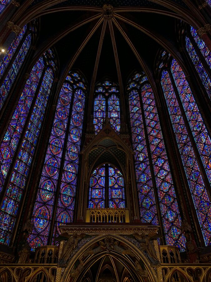 The majestic stained glass windows of Sainte-Chapelle