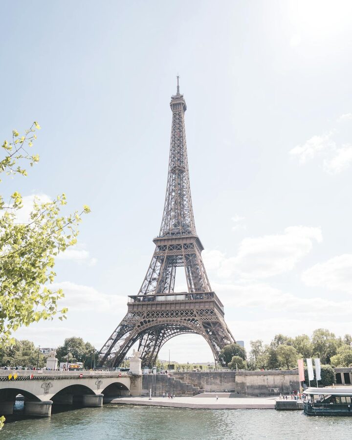 The Eiffel Tower seen from across the Seine