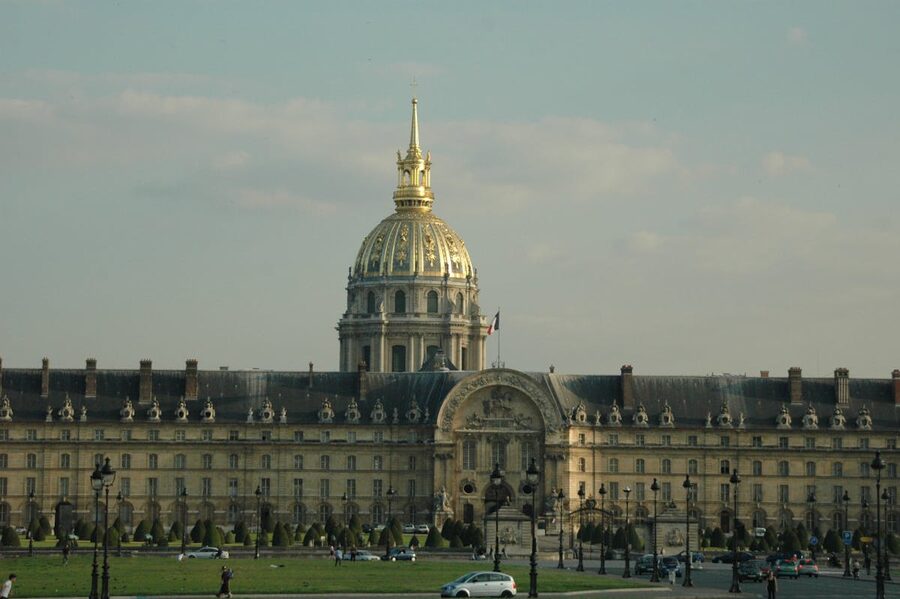 Les Invalides historic dome and facade in Paris