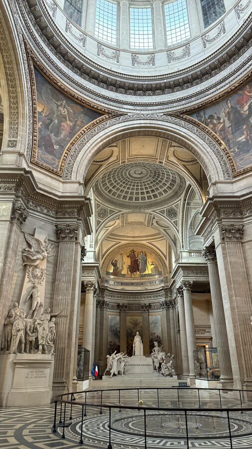 Arches and architectural details inside the Panthéon