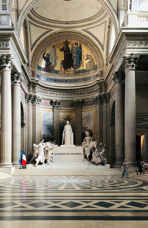 Large mural painting on the wall of the Paris Panthéon