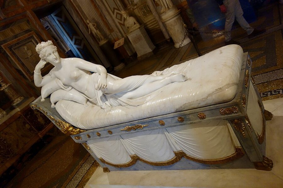 Pauline Bonaparte as Venus Victrix by Canova at the Borghese Gallery