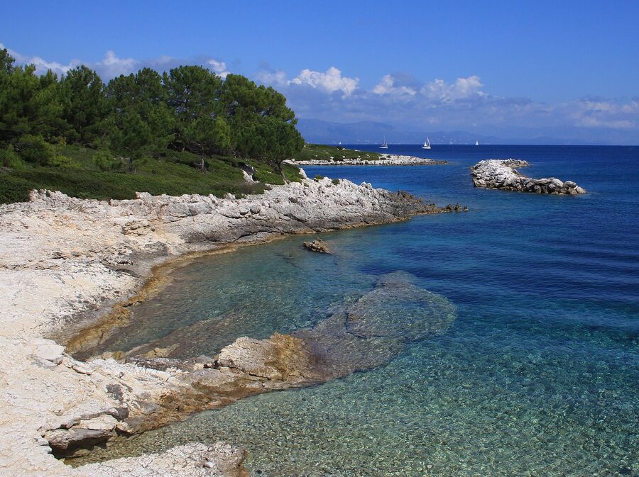 View across Gaios harbor on Paxos island