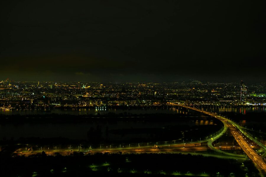 Vienna night city lights