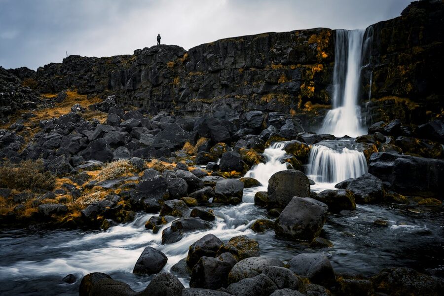 Oxararfoss waterfall at Thingvellir National Park