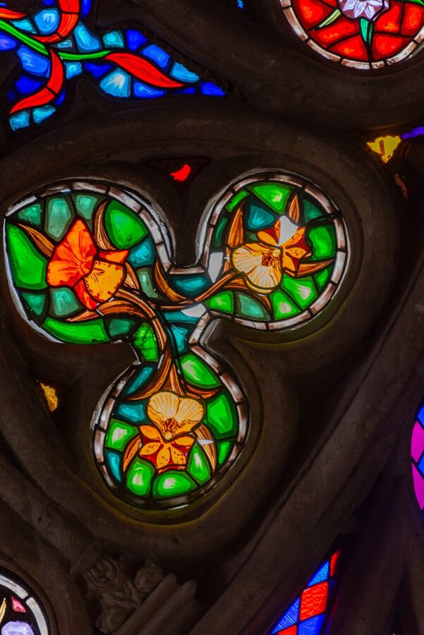 Stained glass cathedral detail