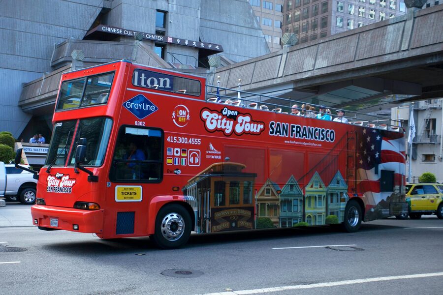 Tour bus city sightseeing