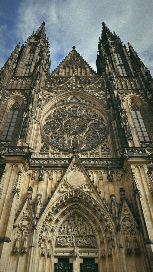 Gothic cathedral interior Prague