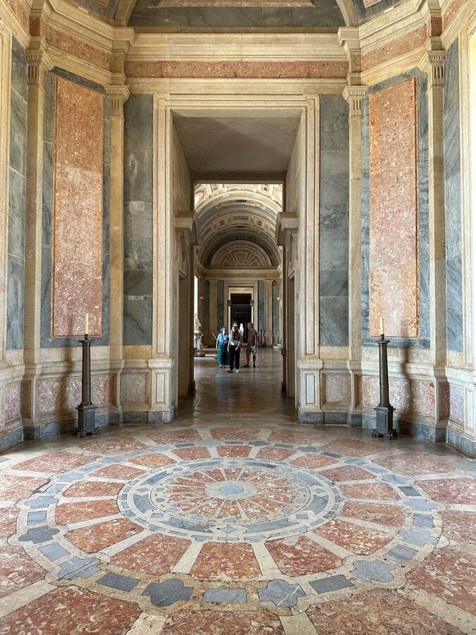 Baroque palace interior marble hall