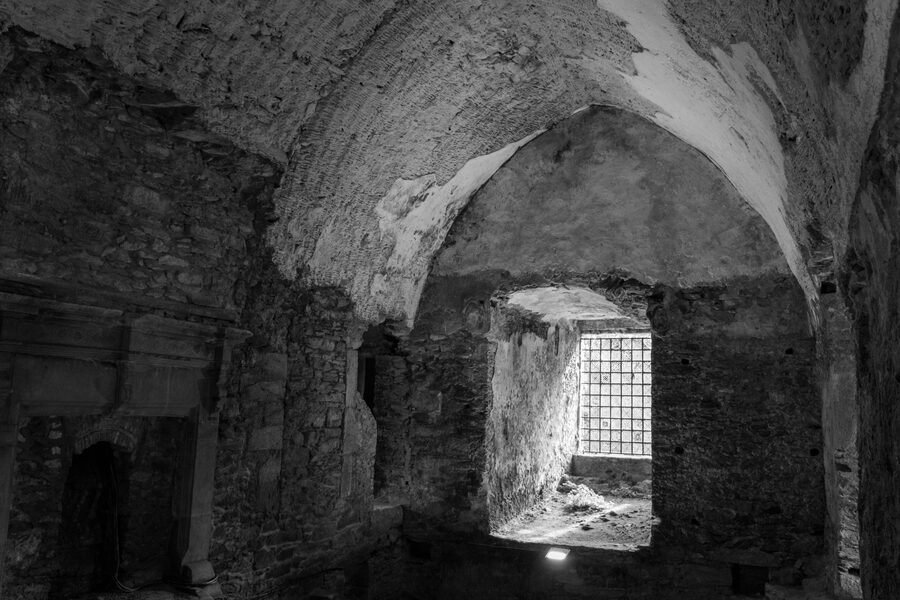 Medieval castle stone interior