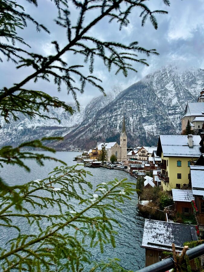 Hallstatt village church steeple