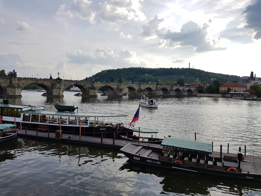 Prague bridges panoramic
