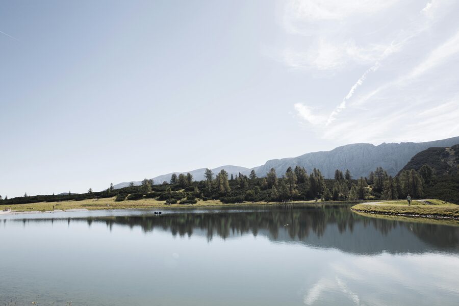Austrian Alps lake panoramic view