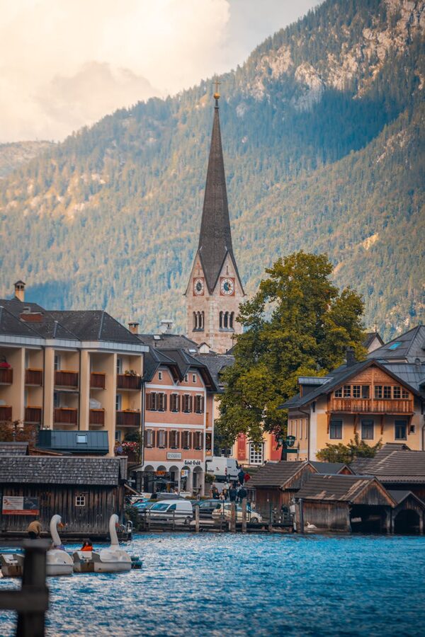 Austrian village mountain church