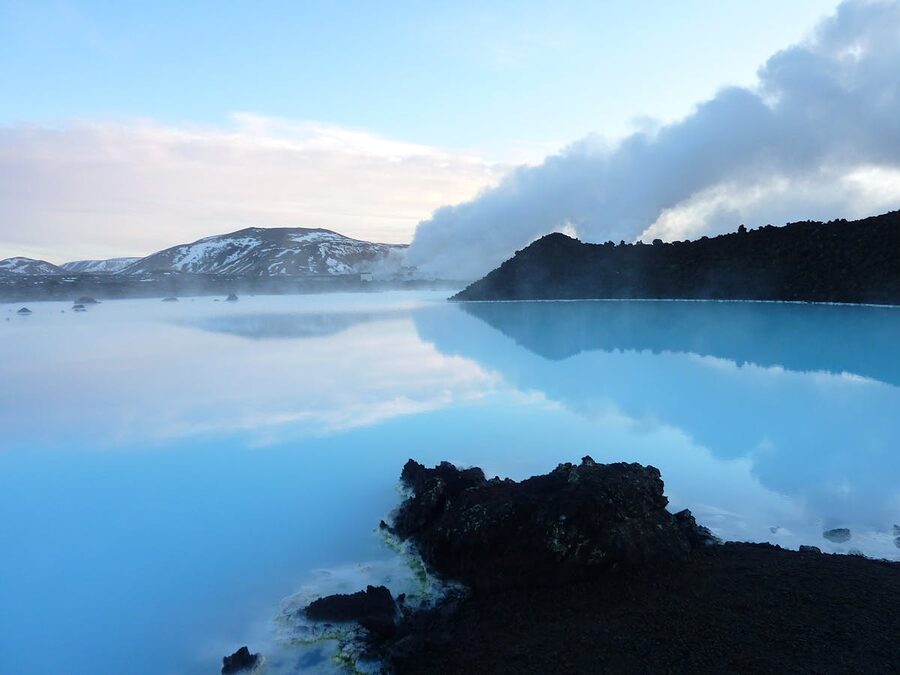 Blue Lagoon Iceland steaming geothermal waters