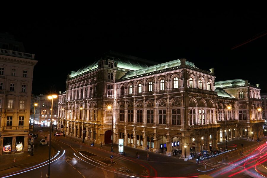 Vienna city building at night