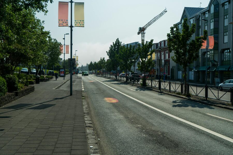 Traditional Reykjavik old town architecture with painted facades