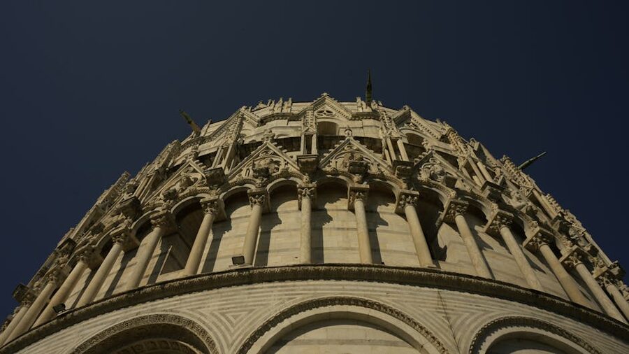 Pisa Baptistery detailed stone architecture