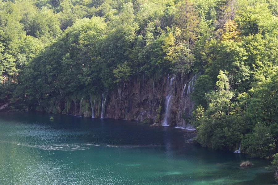 Scenic waterfall in Plitvice Lakes National Park