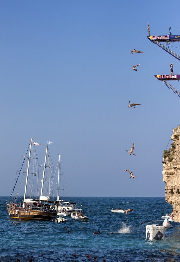 Red Bull cliff diving at Polignano