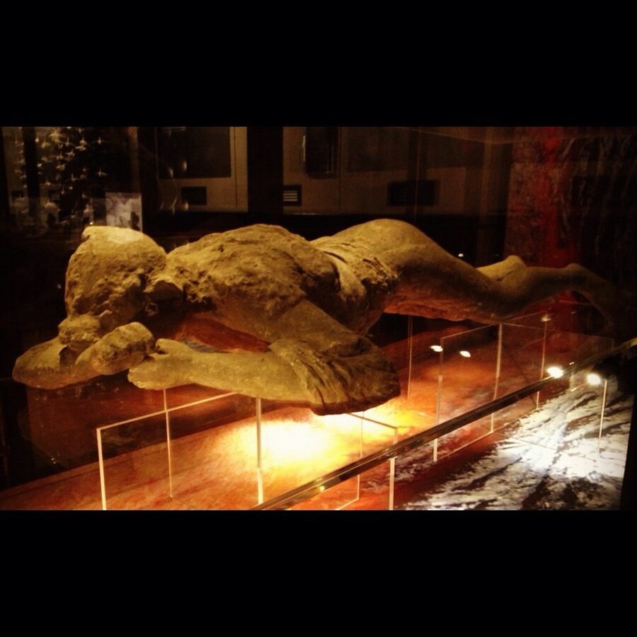 Plaster cast of a Pompeii body from Vesuvius eruption