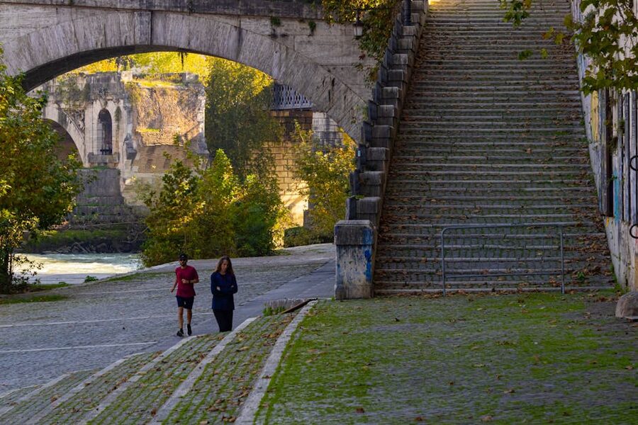 Ponte Cestio and Tiber river Rome