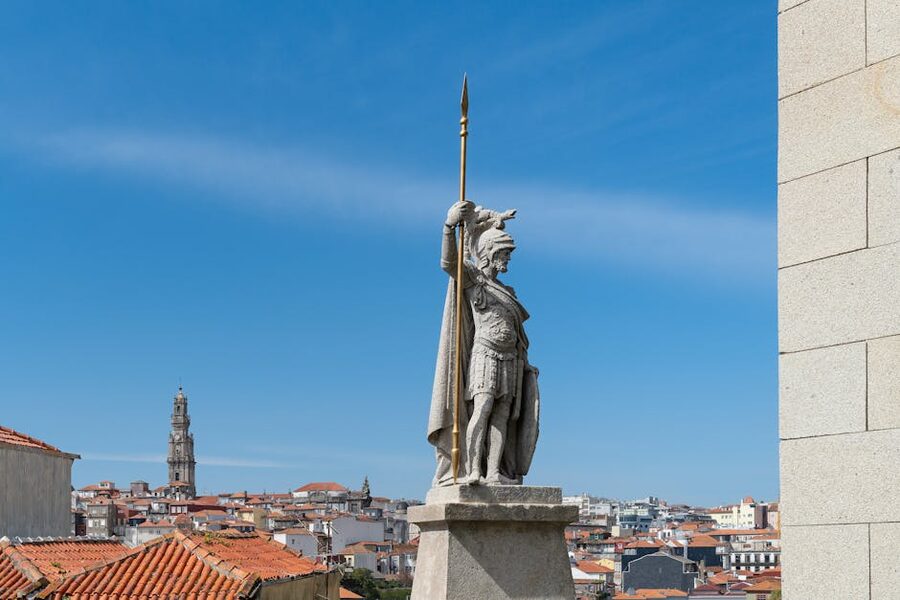 Porto rooftops with Clerigos Tower in distance