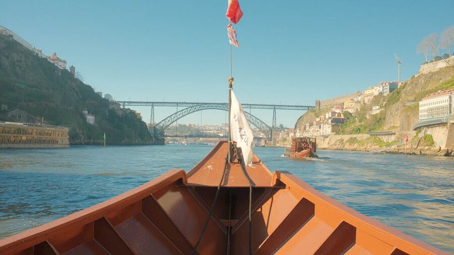 Scenic boat ride Douro River Dom Luis bridge