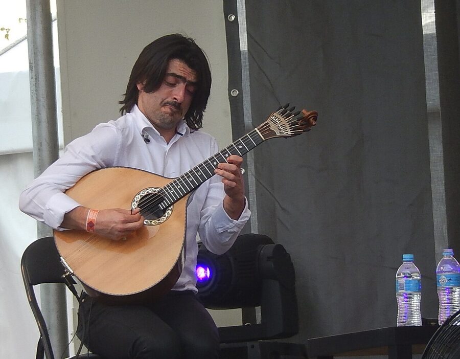 Portuguese guitar used in Porto fado performances