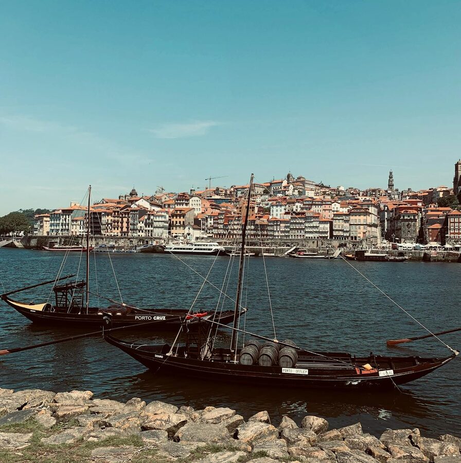 Traditional rabelo boats on the Douro River in Porto
