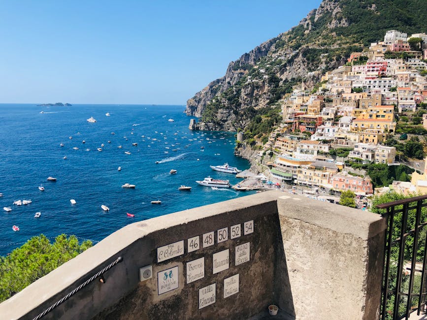 View from balcony on Positano Amalfi coast