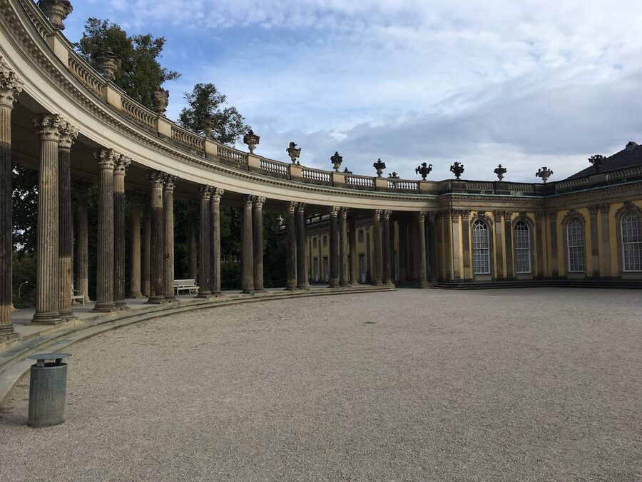 Colonnade structure at Sanssouci Park with classical columns