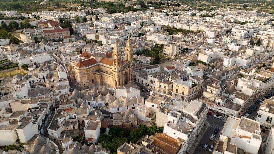 Puglia Italian town aerial view