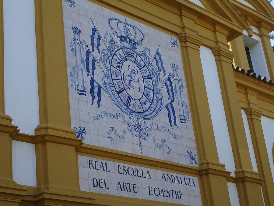 Azulejo heritage tile at the Real Escuela Jerez