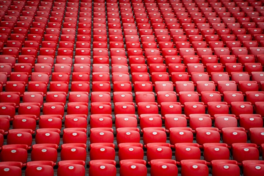 Red stadium seats