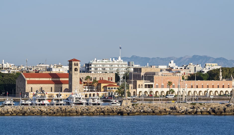 Rhodes Old Town harbor where speedboats to Symi depart