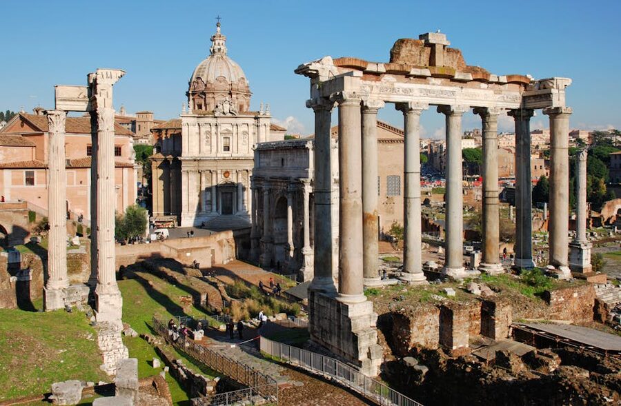 Roman Forum ancient architecture with columns