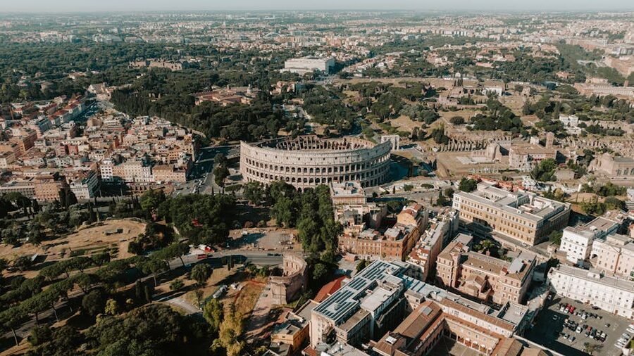 Rome expansive aerial view