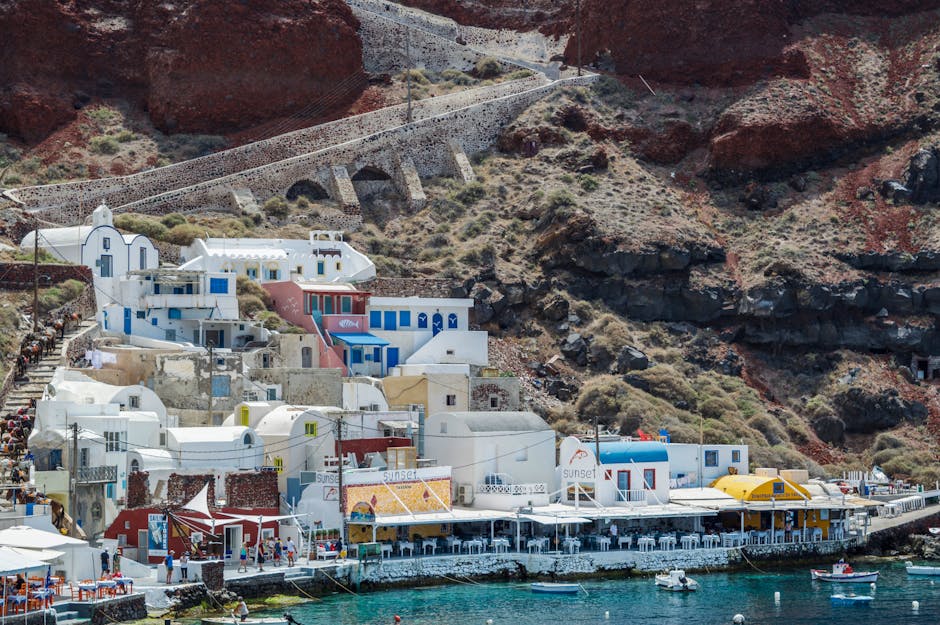 Ammoudi Bay at the base of Oia cliffs on Santorini