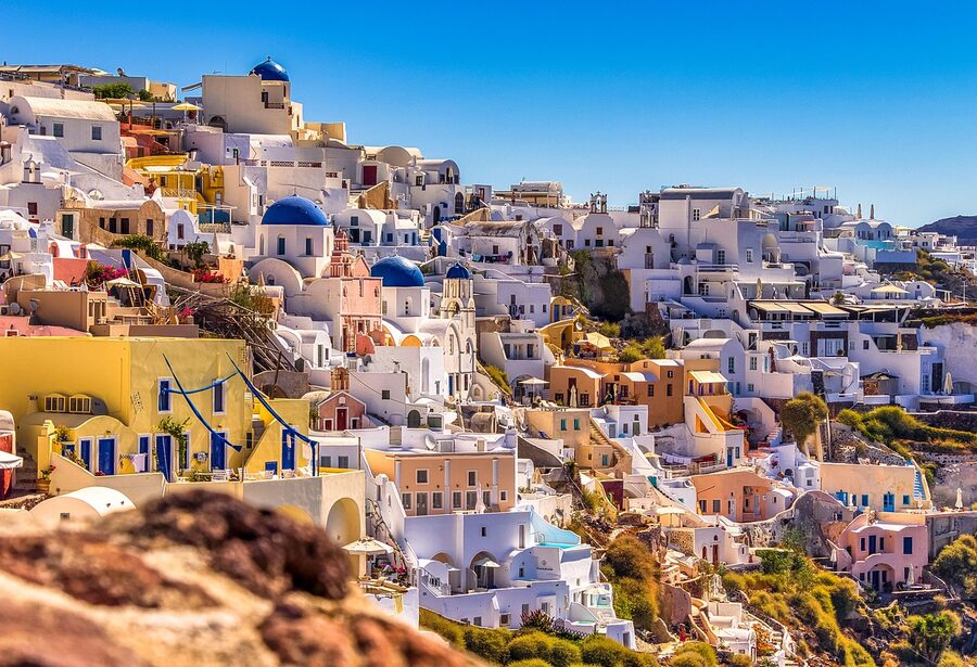 Whitewashed village of Oia on Santorini