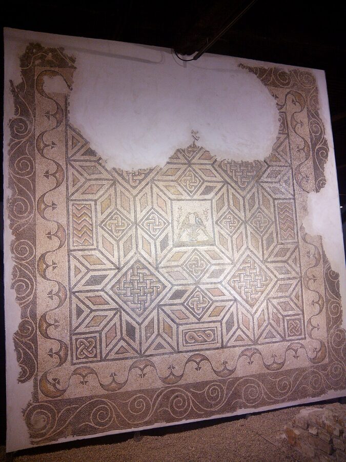 Roman bird mosaic at the Antiquarium