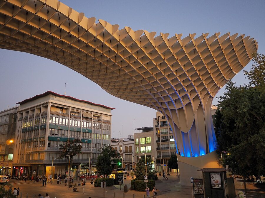View from the top walkway of Setas de Sevilla
