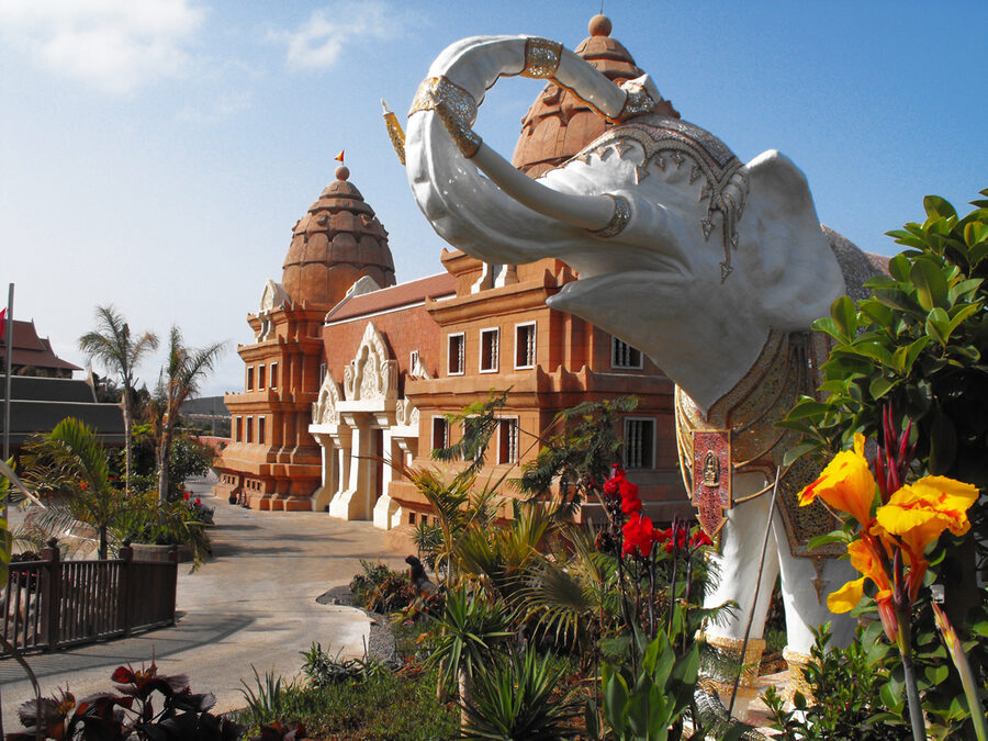 White elephant statue at Siam Park Tenerife