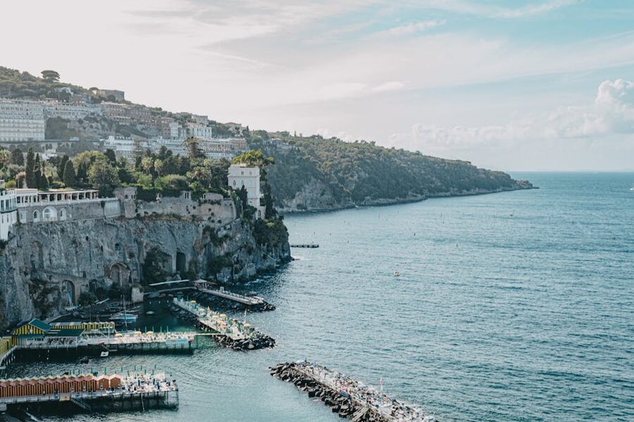 Sorrento coastline aerial view, Italy